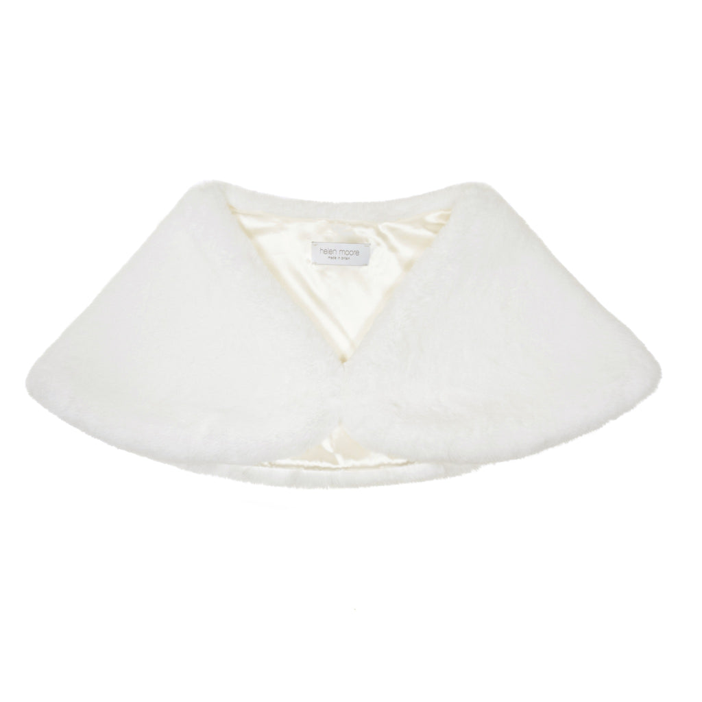 Faux fur bridal shoulder wrap by Helen Moore